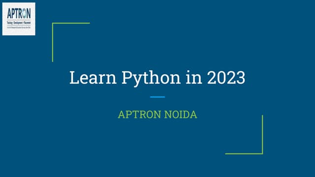 Python Training In Noida Ppt 9700