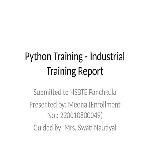 Python_Training_Presentation---------&-- | PPTX