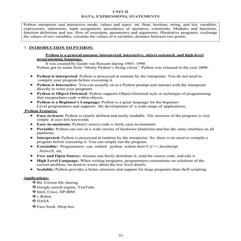 Problem Solving And Python Programming Unit 2pdf