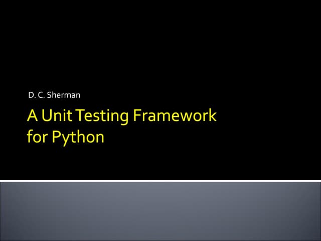 Python unit testing | ODP Python unit testing | ODP