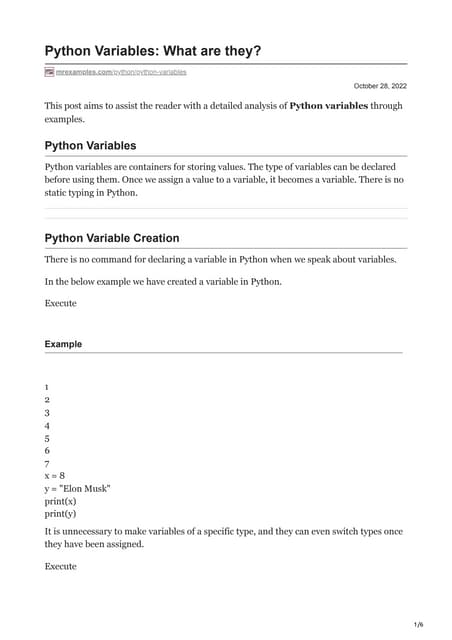 Python Variables Pdf Programming Languages Computing