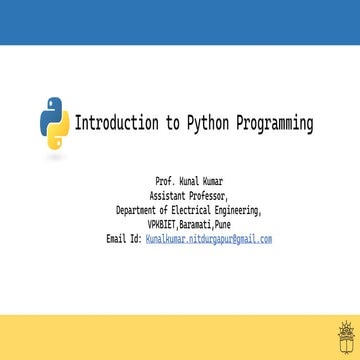 Introduction to Python Programming for Engineering Students | PDF