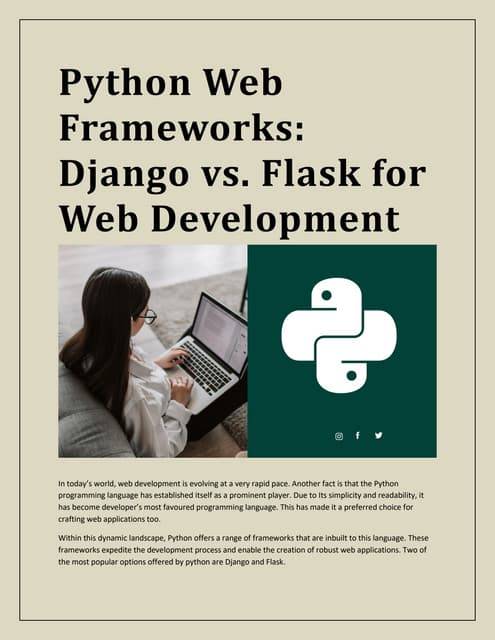 Python Web Frameworks Django Vs Flask For Web Development Pdf 4623