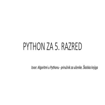 Python za 5. razred | PPTX