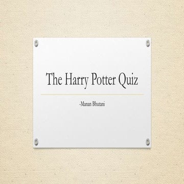 The Harry Potter Quiz | PPT
