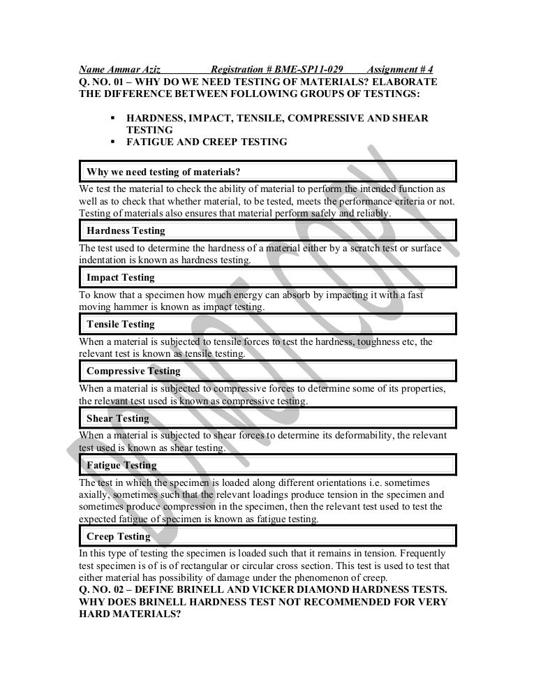 testing of materials
