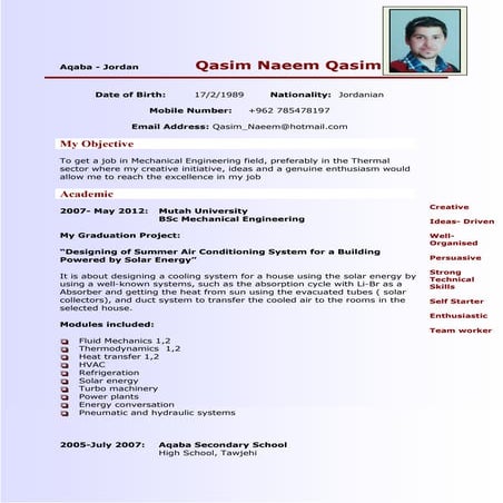Qasim CV-Mechanical Engineer | PDF