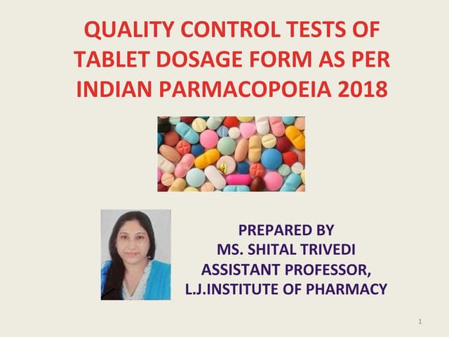 IN-PROCESS QUALITY CONTROL TESTS - IPQC OF TABLETS ppt | PPTX