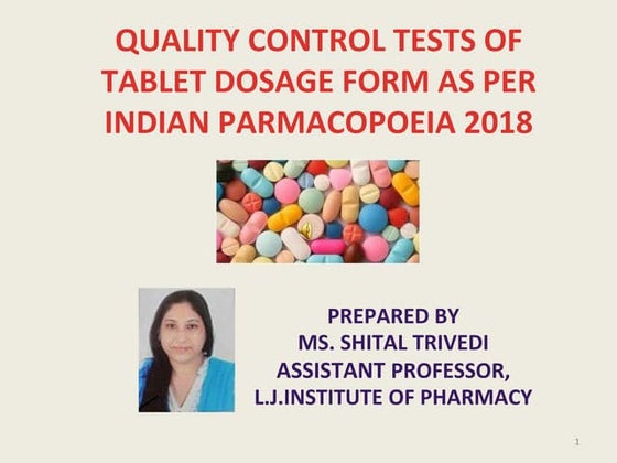 pharmacopoeial standards for tablet | PPT