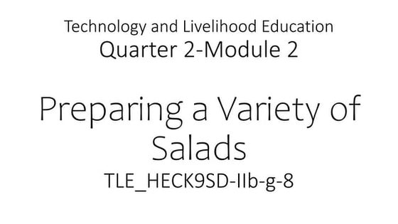 STRUCTURE OF SALAD.pptx | Healthy Cooking and Eating | Food & Drink