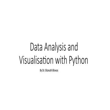 Data Analysis And Visualisation Using Python Ppt