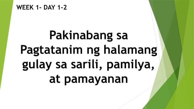 EPP 5 AGRI - Pakinabang sa Pagtatanim ng Gulay | PPTX