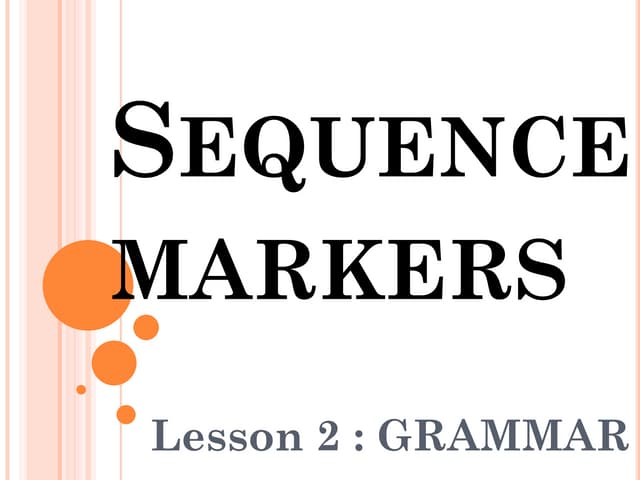 Sequence Markers Pdf Sequence Marker Slide Show Ppt