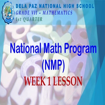 MATHEMATICS_NATIONAL_PROGRAM_WEEK_ONE_01 | PPT