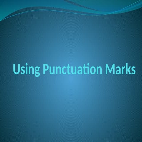 punctuation marks power point presentation | PPTX