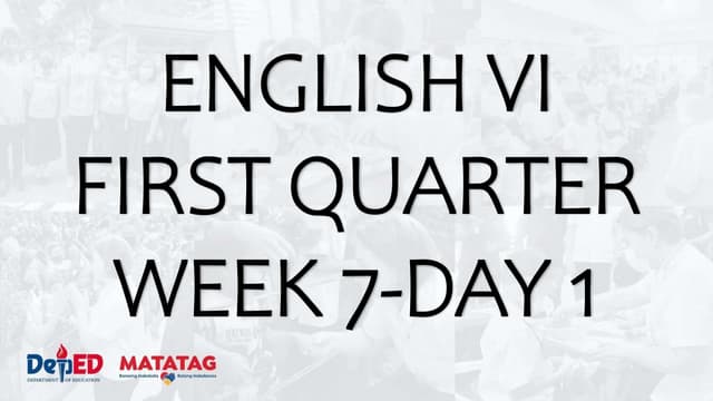 Q2- Week 1 - Making Connections - English 9 | PPTX