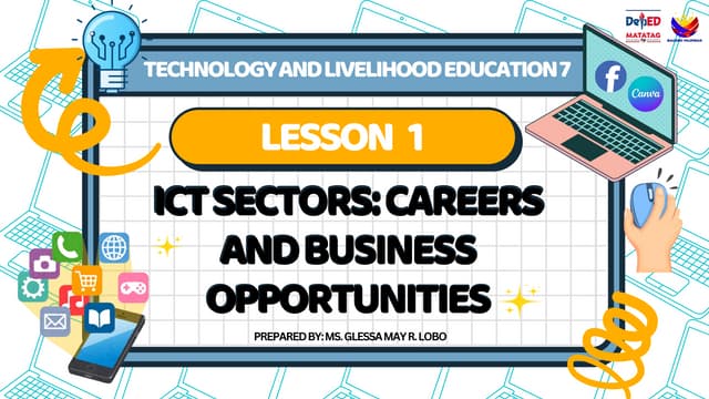 TLE Grade 7 - Sectors of ICT and Its Career and Business Opportunities ...