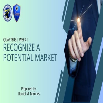 Recognize a potential market ppt module 2 | PPTX