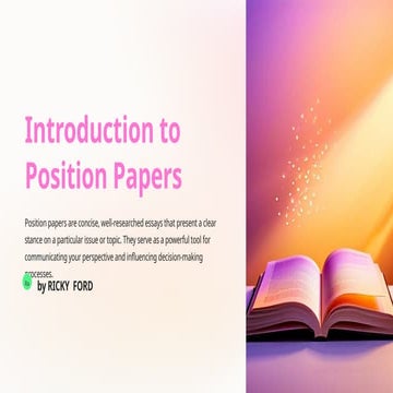 Writing a Position Paper and Defending a Stance on an Issue | PDF
