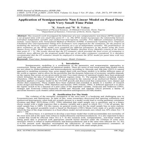 Application Of Semiparametric Non Linear Model On Panel Data With Very