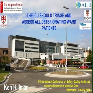 ANZICS S&Q 2014 - RRT: Ken Hillman presenting that ICU should triage ...
