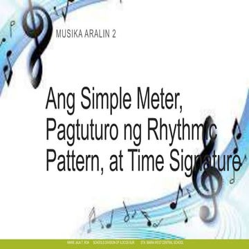 Q1 a2 simple meter, rhythmic pattern, at time signature | PPTX