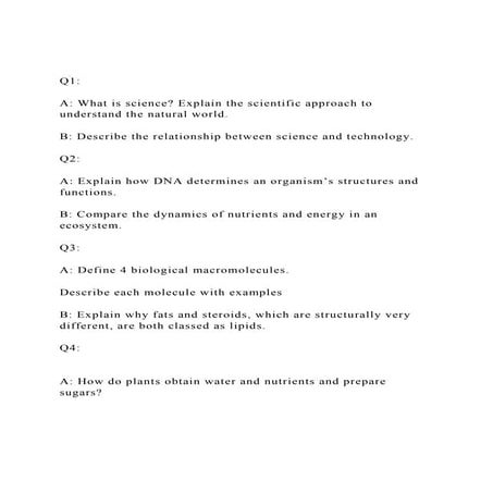 Q1 A What is science Explain the scientific approach to u.docx