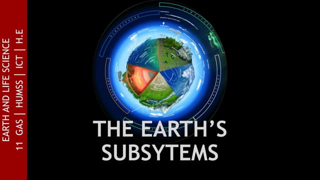 Subsystems of the earth | PPTX | Geography | Science