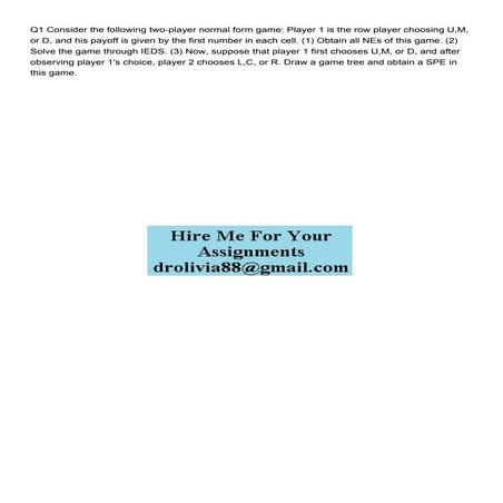 Q1 Consider the following twoplayer normal form game Playe.pdf