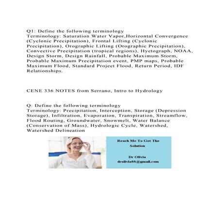 Q1 Define the following terminology Terminology Saturation Wat.docx