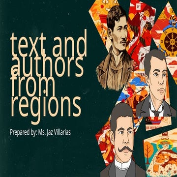 Week 1 no. 3 philippine representative texts and authors from each ...