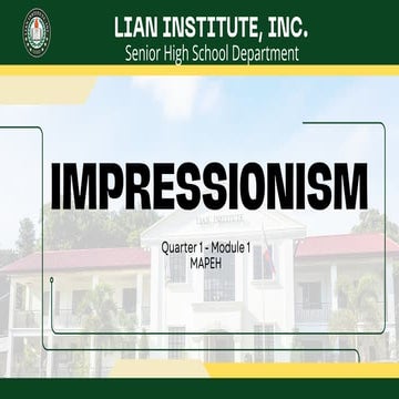 Quarter 1-Lesson 1- MUSIC- impressionism | PDF