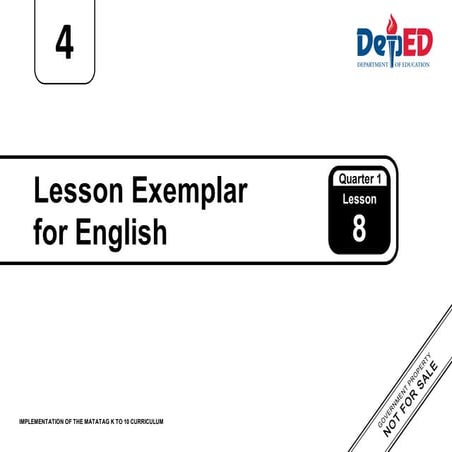 Q1_LE_English 4_Lesson 8_Week 8 is the lesson that the learners should ...