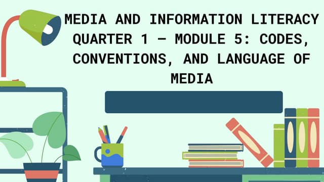 Codes and conventions media presentation | PPTX