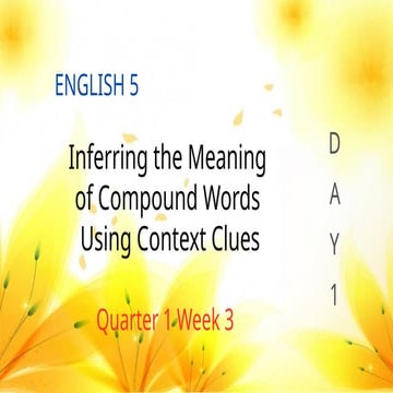 Inferring the Meaning of Compound Words using Context Clues | PPT