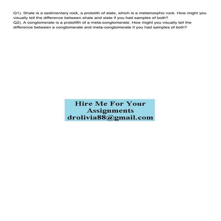 Q1 Shale is a sedimentary rock a protolith of slate whic.pdf