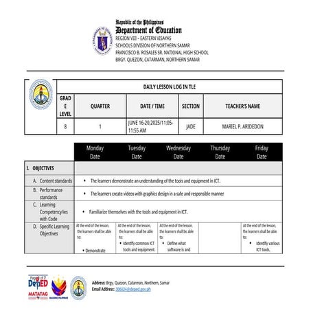 TLE 8 QUARTER 1 MODULE WEEK 1 MATATAG CURRICULUM | PDF