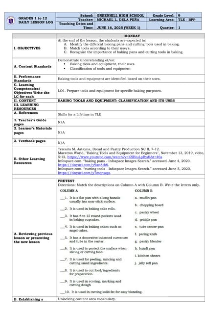 G-9 CURRICULUM MAP SY. 2021-2022FINAL.docx | Desserts and Baking | Food & Drink