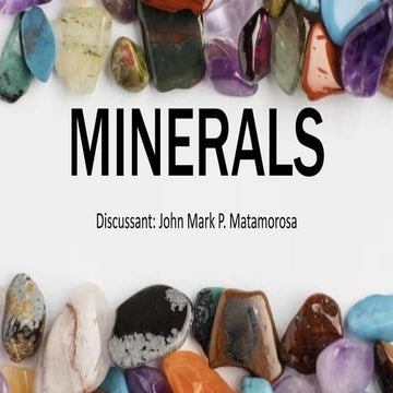 LESSON 3: MINERALS (EARTH AND LIFE SCIENCE) | PPTX