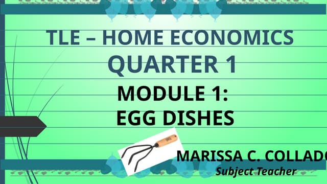 Cookery 10 q1 mod1 | PDF