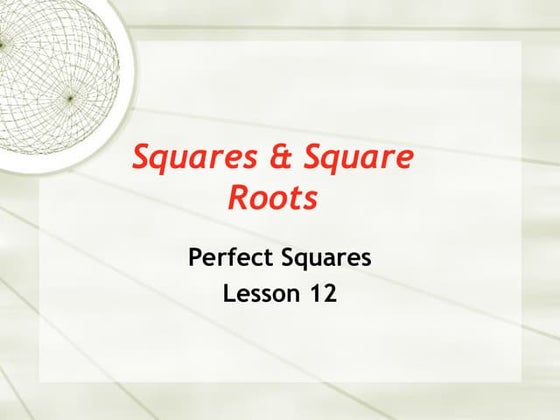 Square root | PPT | Science