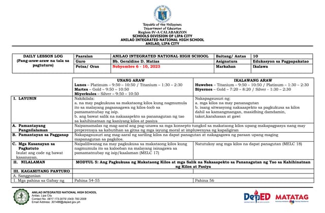 ESP MELCs Grade 10.pdf