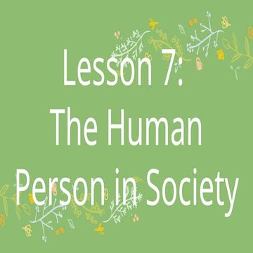 The Human Person in Society | PPTX