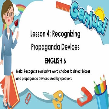 propaganda devices and technique in English 6 | PPTX