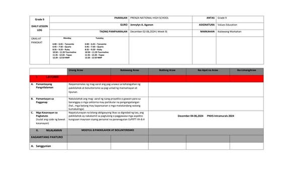 Sample Semi-Detailed LP EsP 7 | PDF