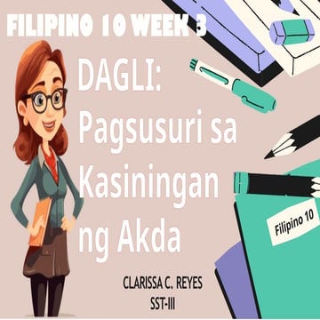 Quarter 2 Week 3 - Filipino 10 - Panitikang pandaigdig | PPTX