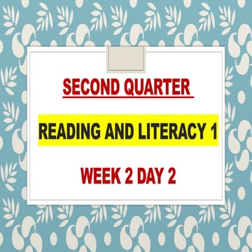 READING AND LITERATURE Quarter_2_week_2_ | PPTX