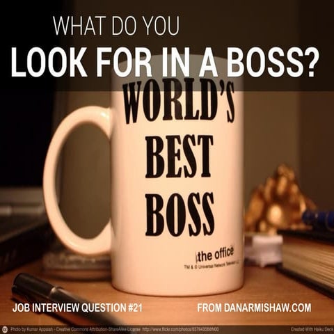 "What Do You Look for in a Boss" Interview Question | PDF