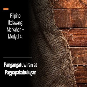 Ikalawang pangwakas na output filipino 9-modyul | DOCX