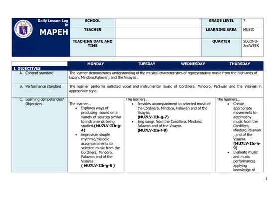 Curriculum Map Grade 7.pdf | Music | Entertainment